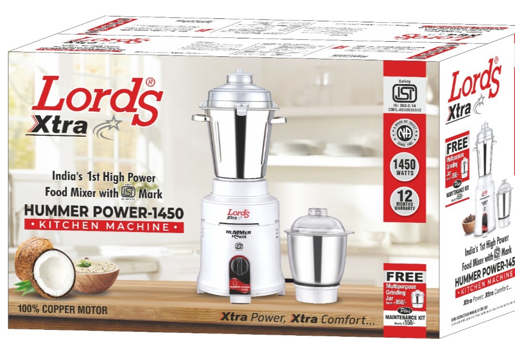 Lords Hummer Power 1450 With 3 Jars Heavy Duty Mixer Grinder For